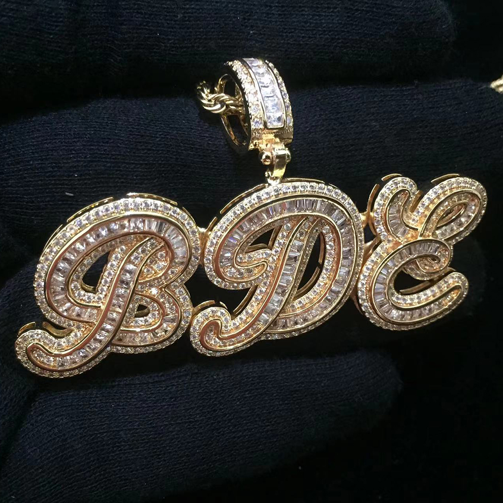 Iced out custom name necklace – BlackSoldierDesigns
