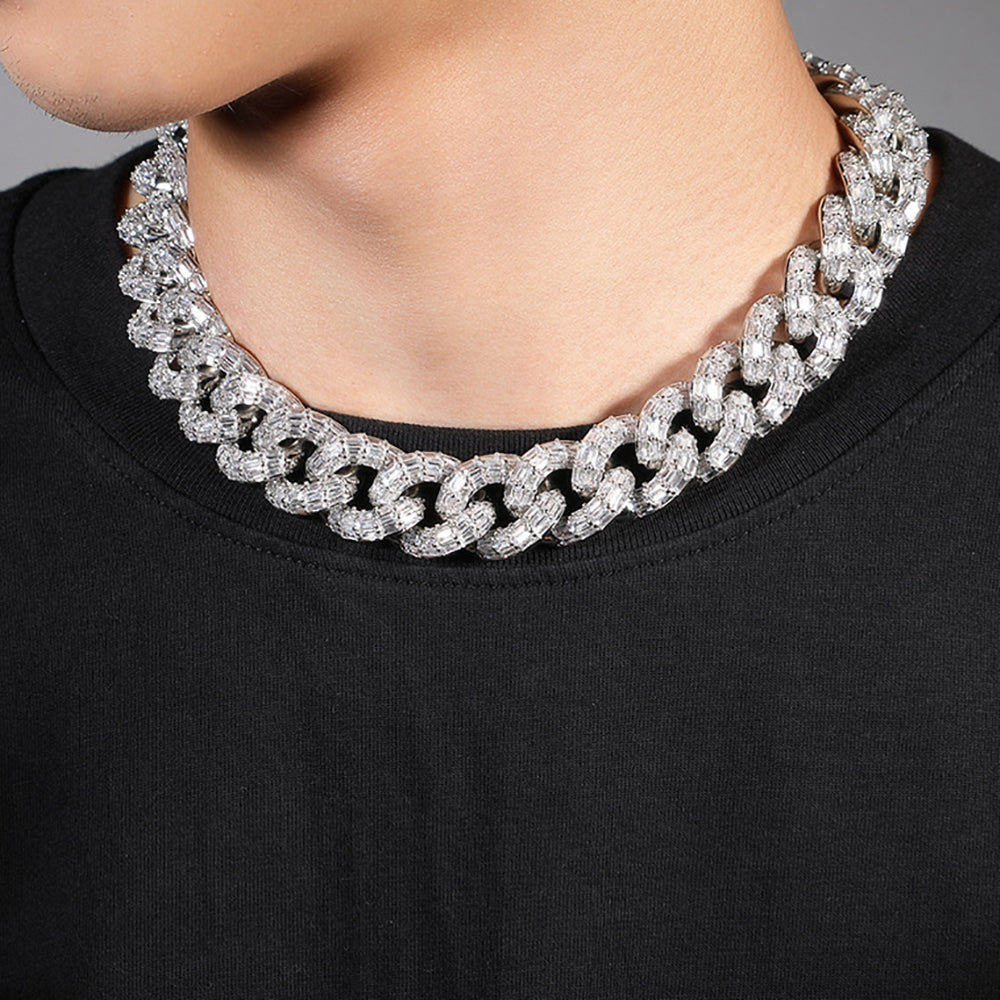 Moissanite 20mm Iced Out Cuban Link Chain – BlackSoldierDesigns