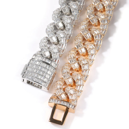 Moissanite 20mm Iced Out Cuban Link Chain – BlackSoldierDesigns