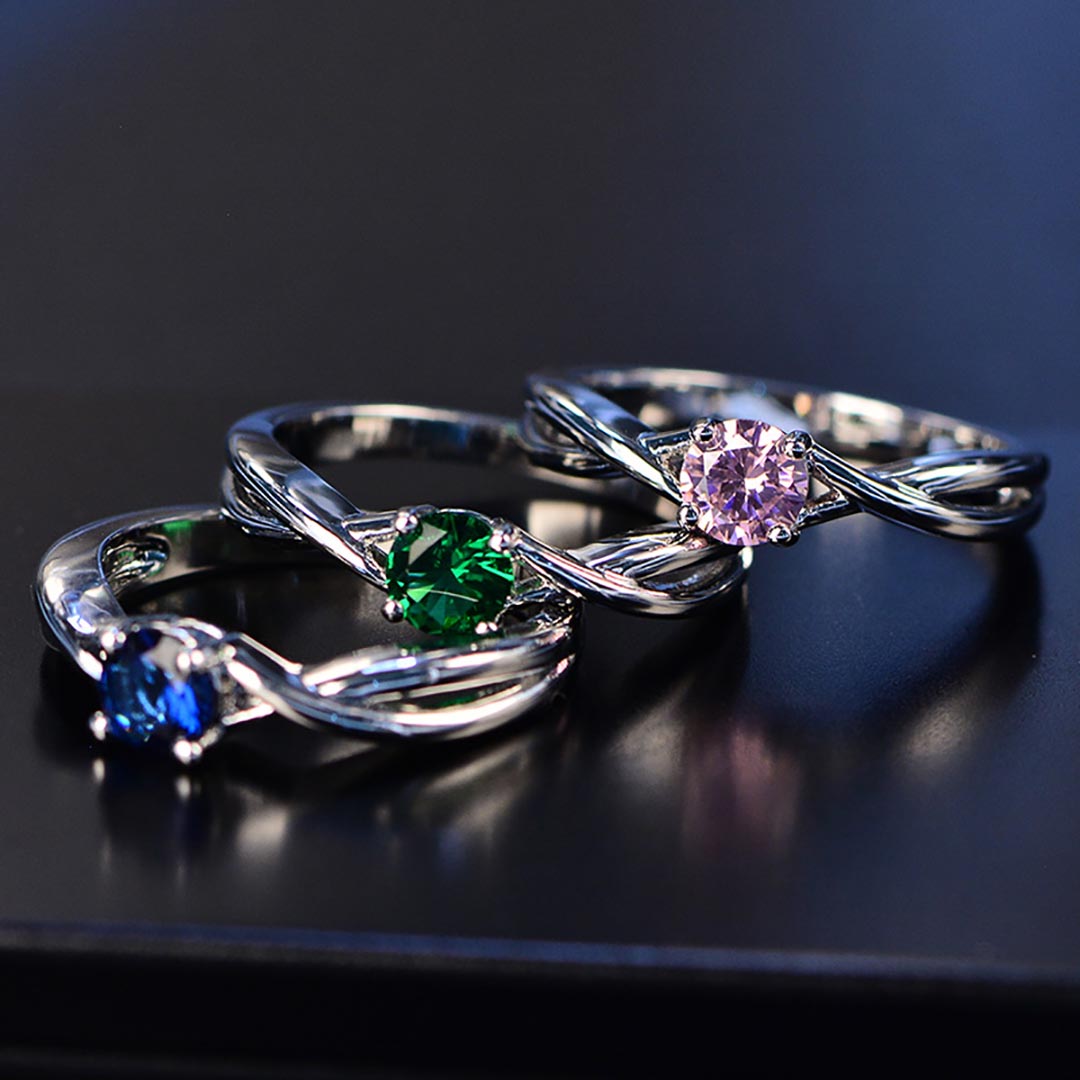 Sterling Silver Crystal Engagement Ring For Women – BlackSoldierDesigns