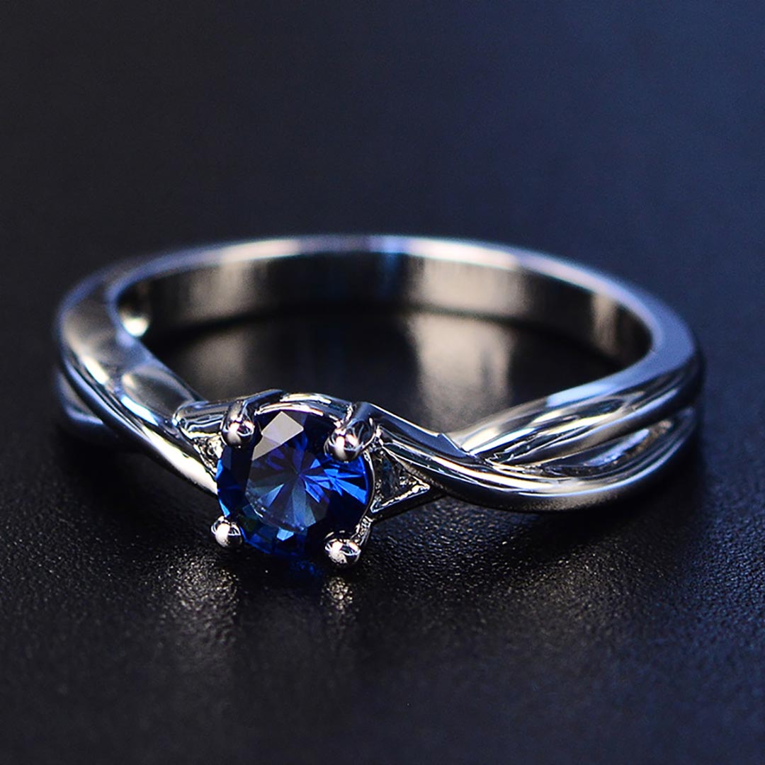Sterling Silver Crystal Engagement Ring For Women – BlackSoldierDesigns