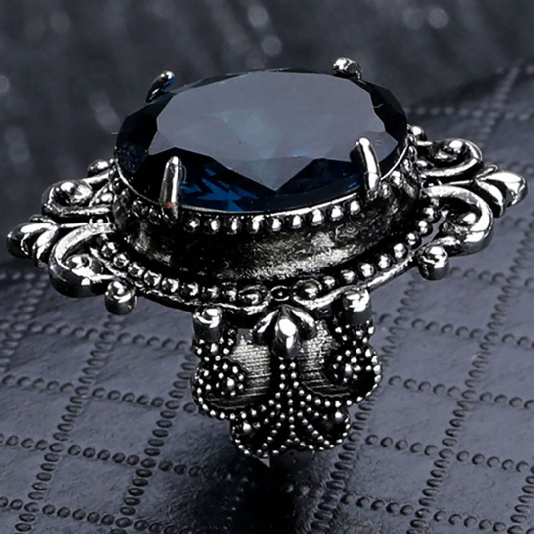 Blue Gemstone Gothic Wedding Ring Engagement Ring For Women ...