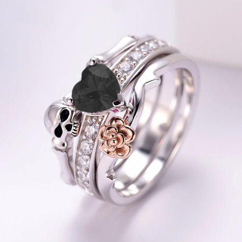 Gothic Skull Rings Set For Women – BlackSoldierDesigns